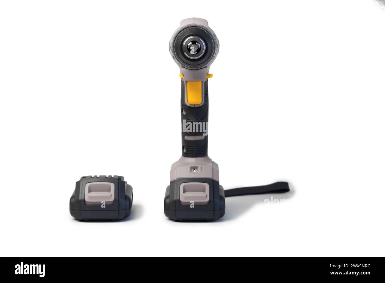 Cordless brushless screwdriver isolated on white background Stock Photo ...