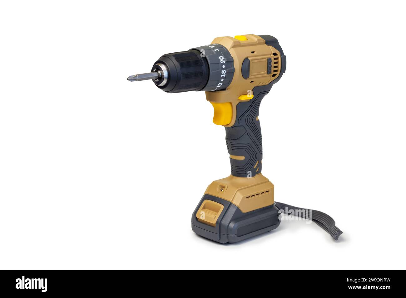 Cordless brushless screwdriver isolated on white background Stock Photo ...