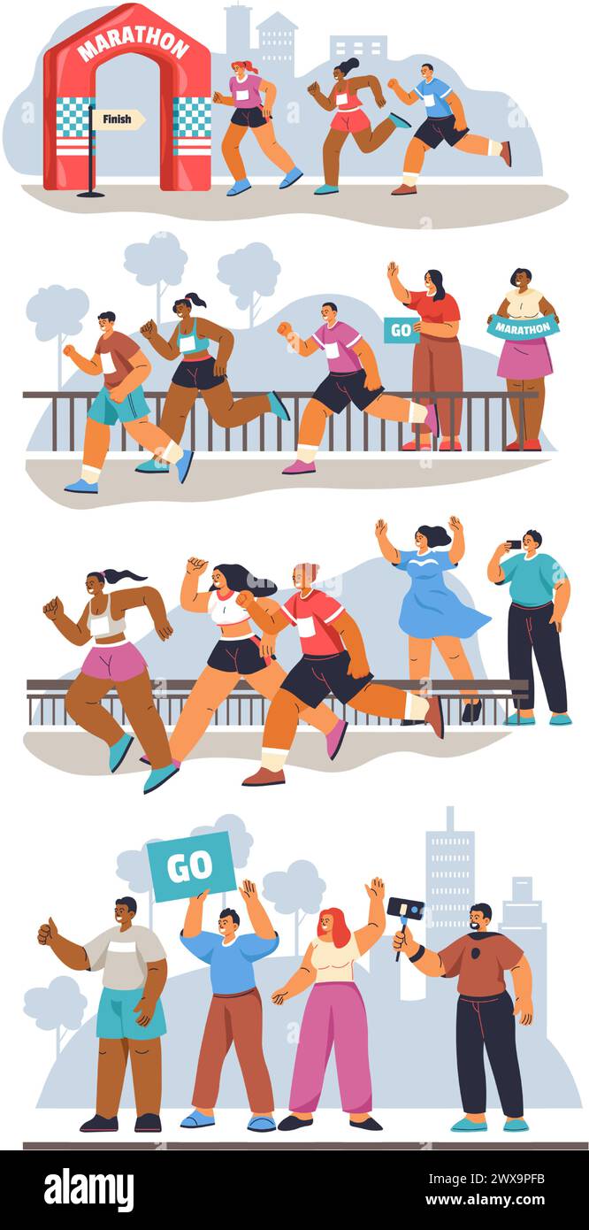 Celebration at the finish line Stock Vector Images - Alamy