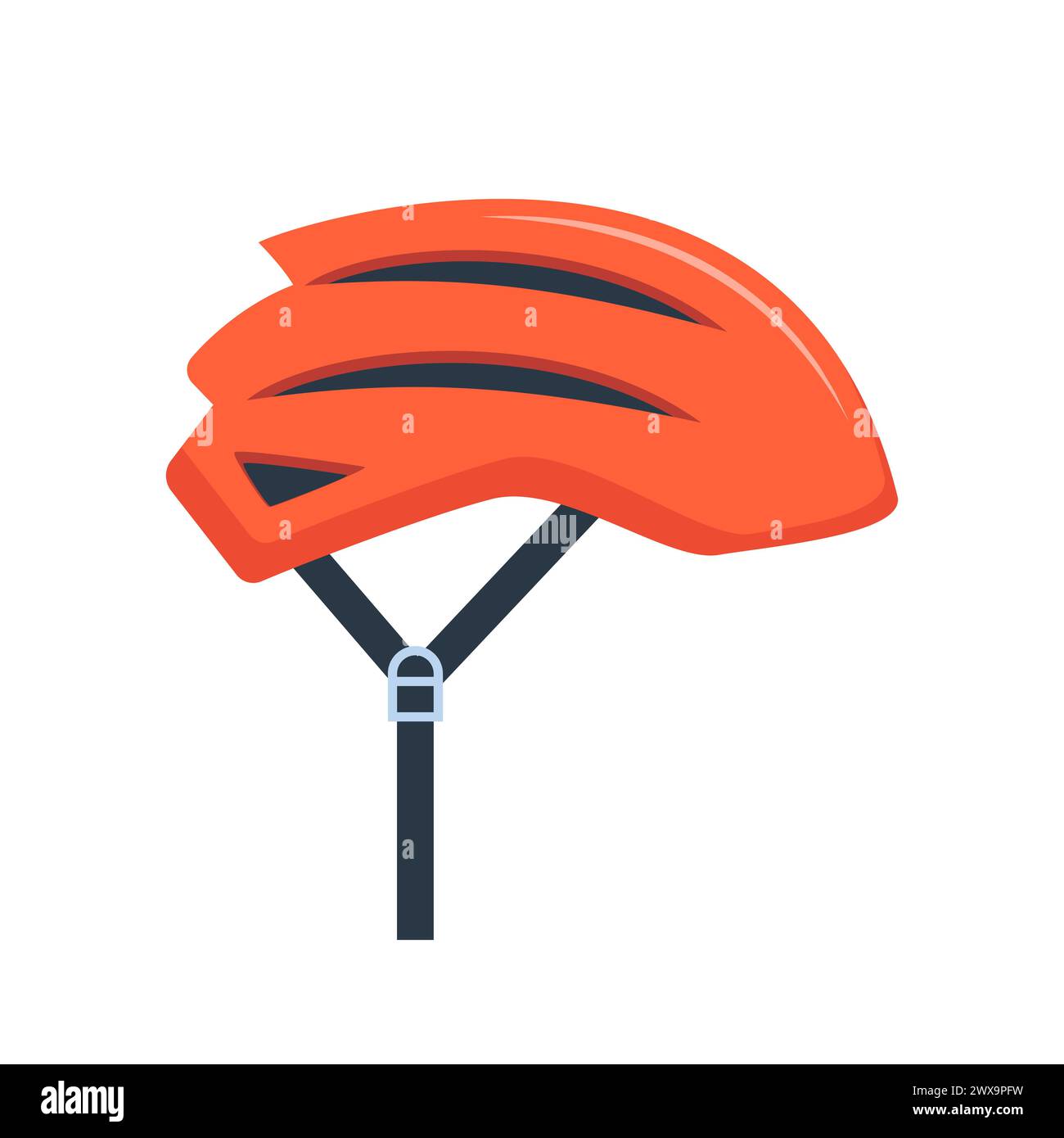 Red bicycle helmet isolated on white background. Vector illustration ...