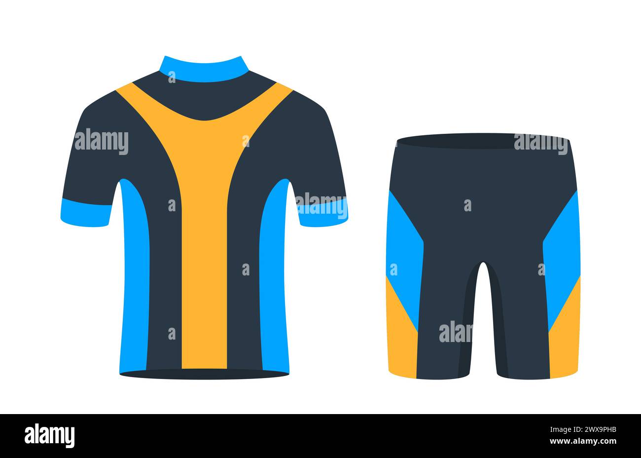 Cycling T shirt and shorts. Cycling sports uniform. Vector illustration ...