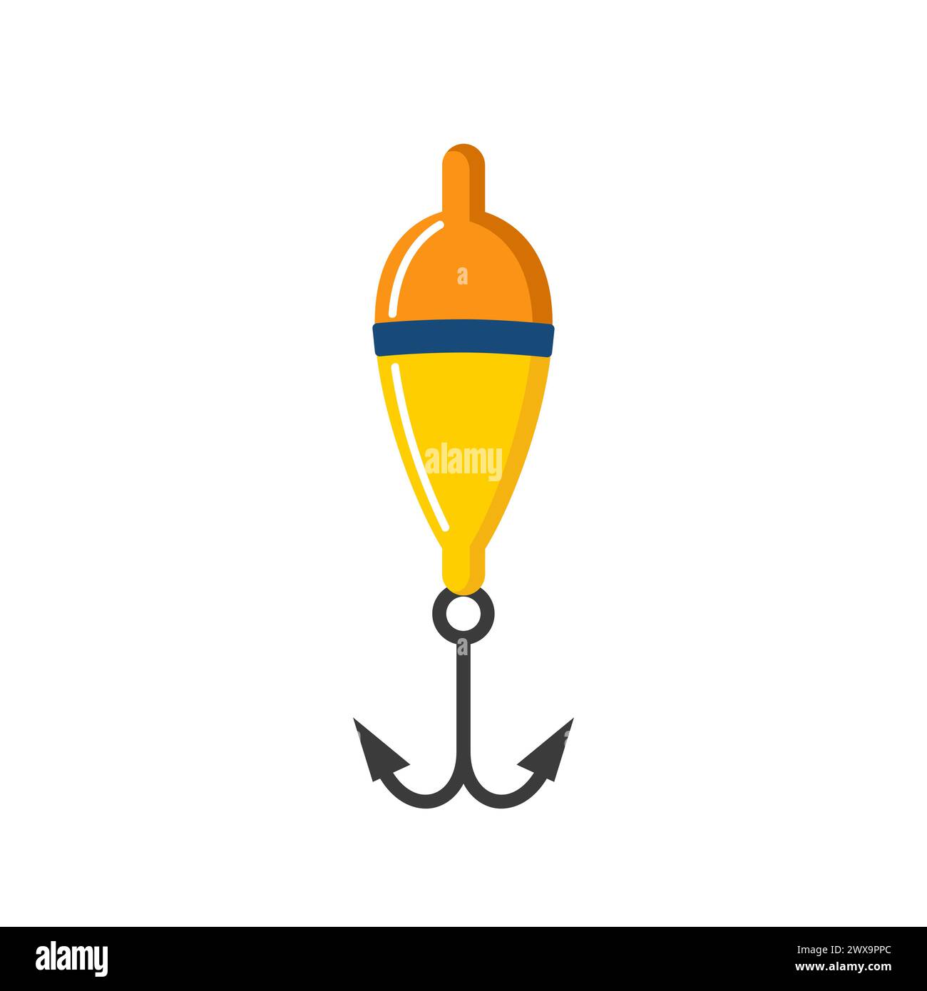 Fishing float with hook. Fishing buoy. Colorful bobber float icon ...
