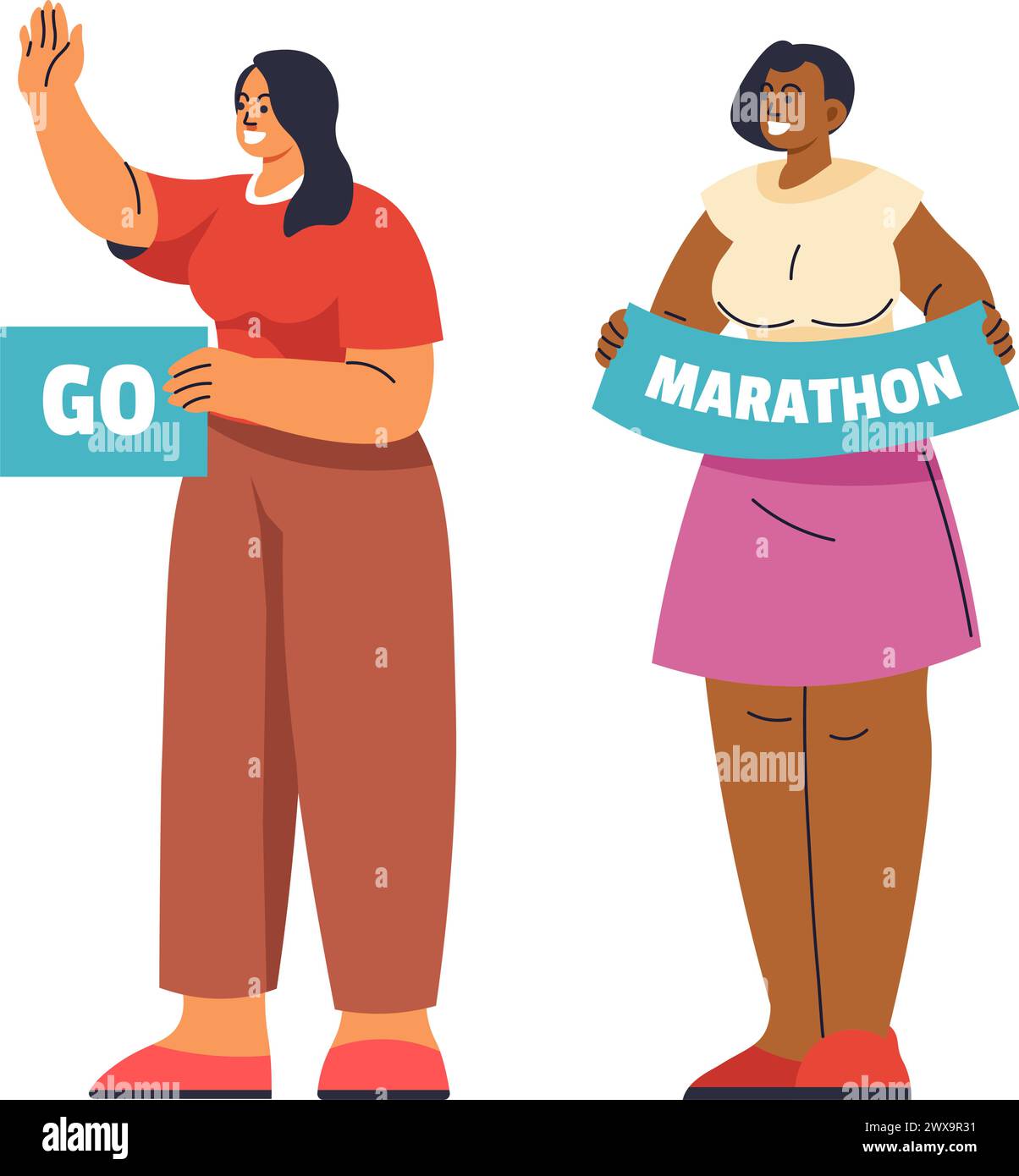 Supportive Crowd Marathon Sign Stock Vector Image & Art - Alamy