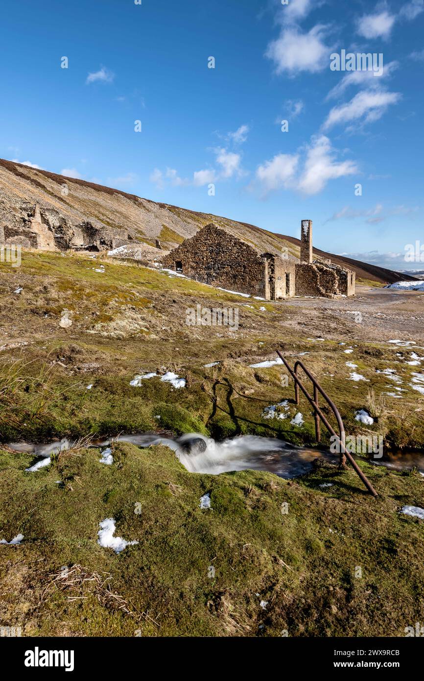 Old Gang Mines, Swaledale North Yorkshire on a sunny winter's day Stock ...
