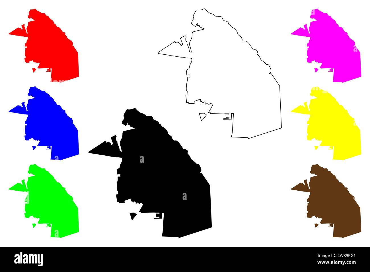 Valledupar city (Republic of Colombia) map vector illustration ...
