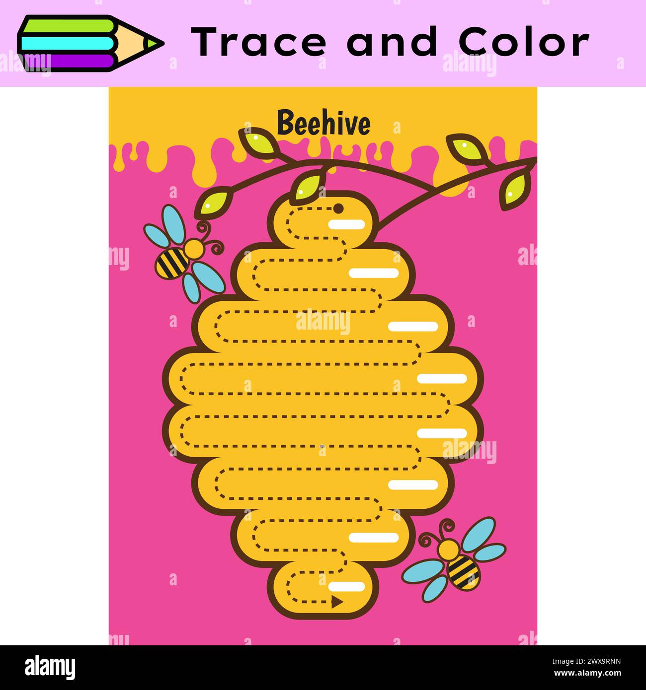 Pen tracing lines activity worksheet for children. Pencil control for ...
