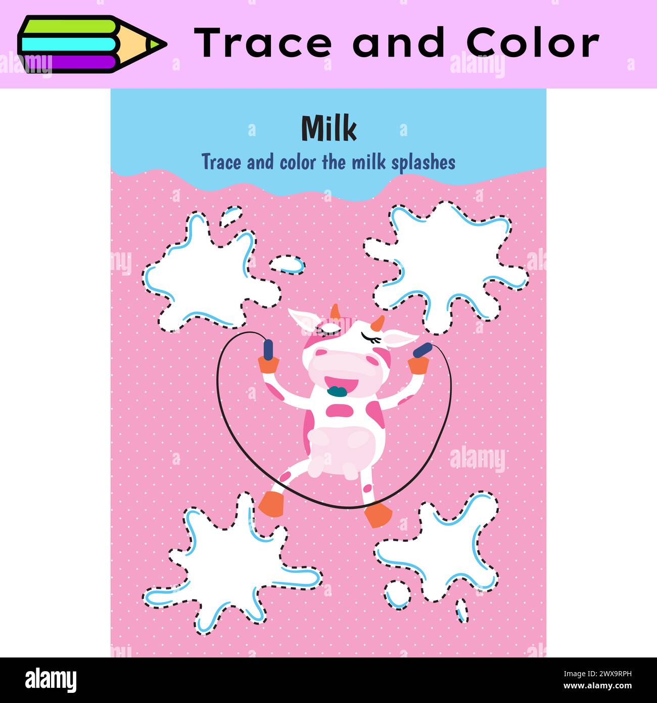 Pen tracing lines activity worksheet for children. Pencil control for ...