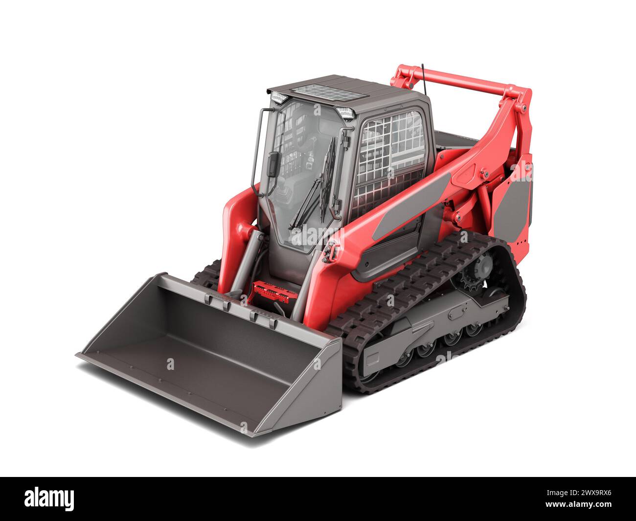 Rent Large Track Skidloader top perspective view 3d rendr on white ...