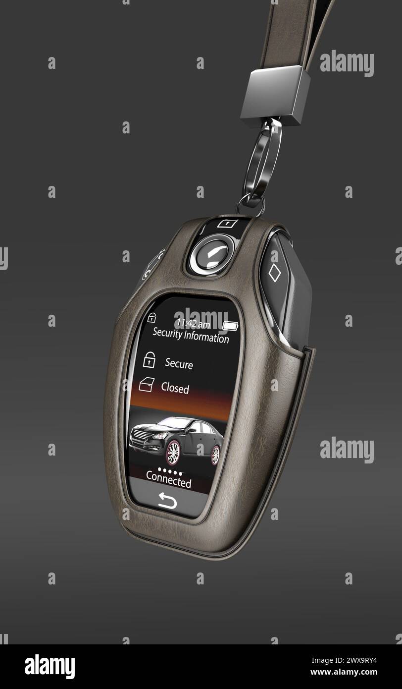 Car remote control key isolated realistic 3d model Automobile alarm ...