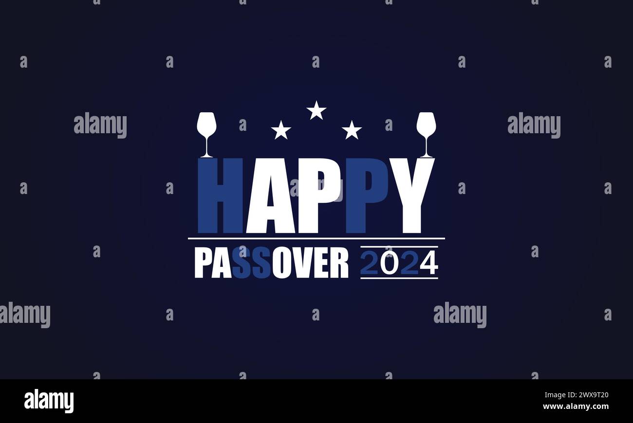 Happy Passover 2024 beautiful text illustration design Stock Vector ...
