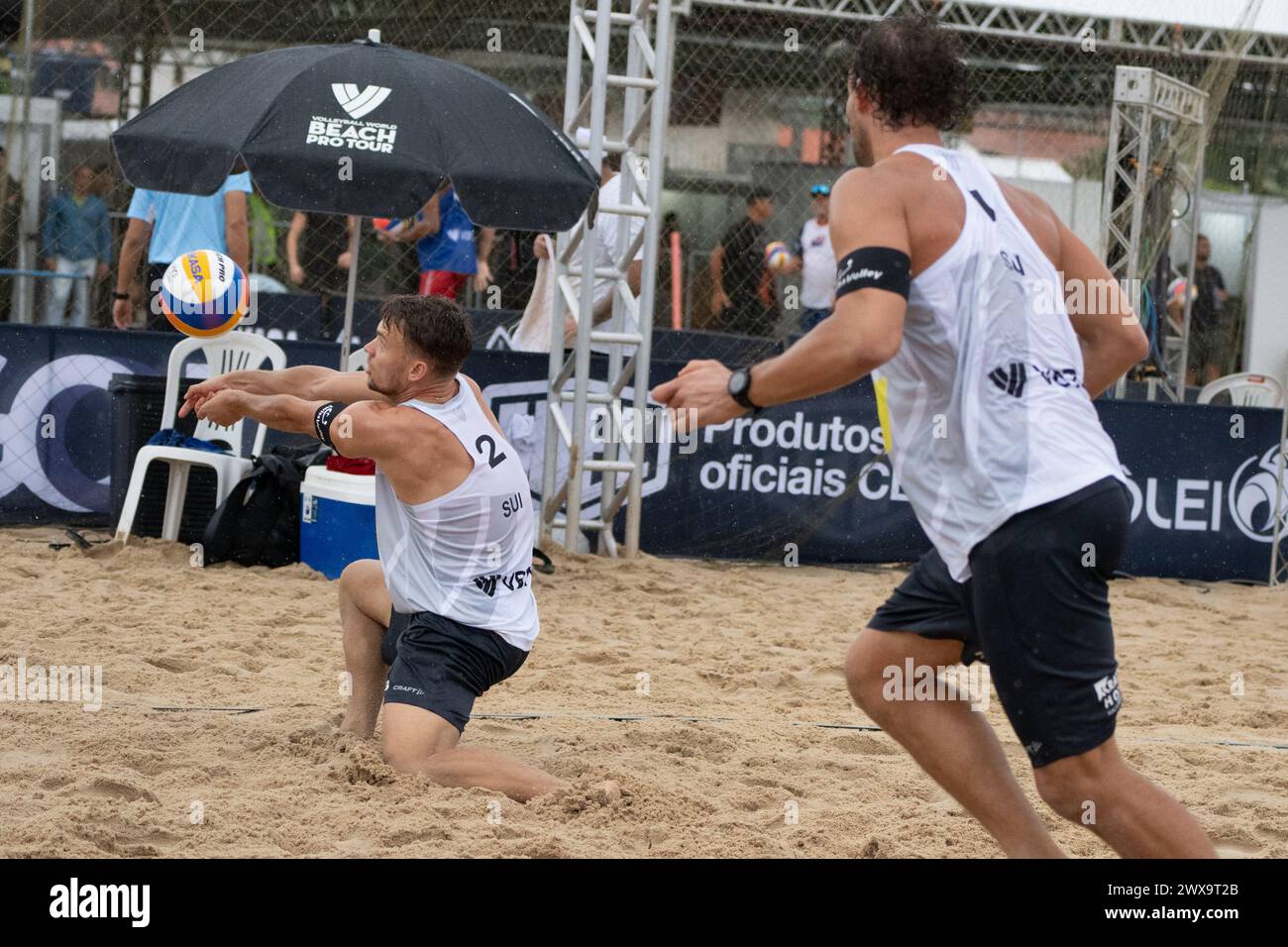 Saquarema, Brazil. 28th Mar, 2024. Marco Krattiger/Florian Breer (L) of ...