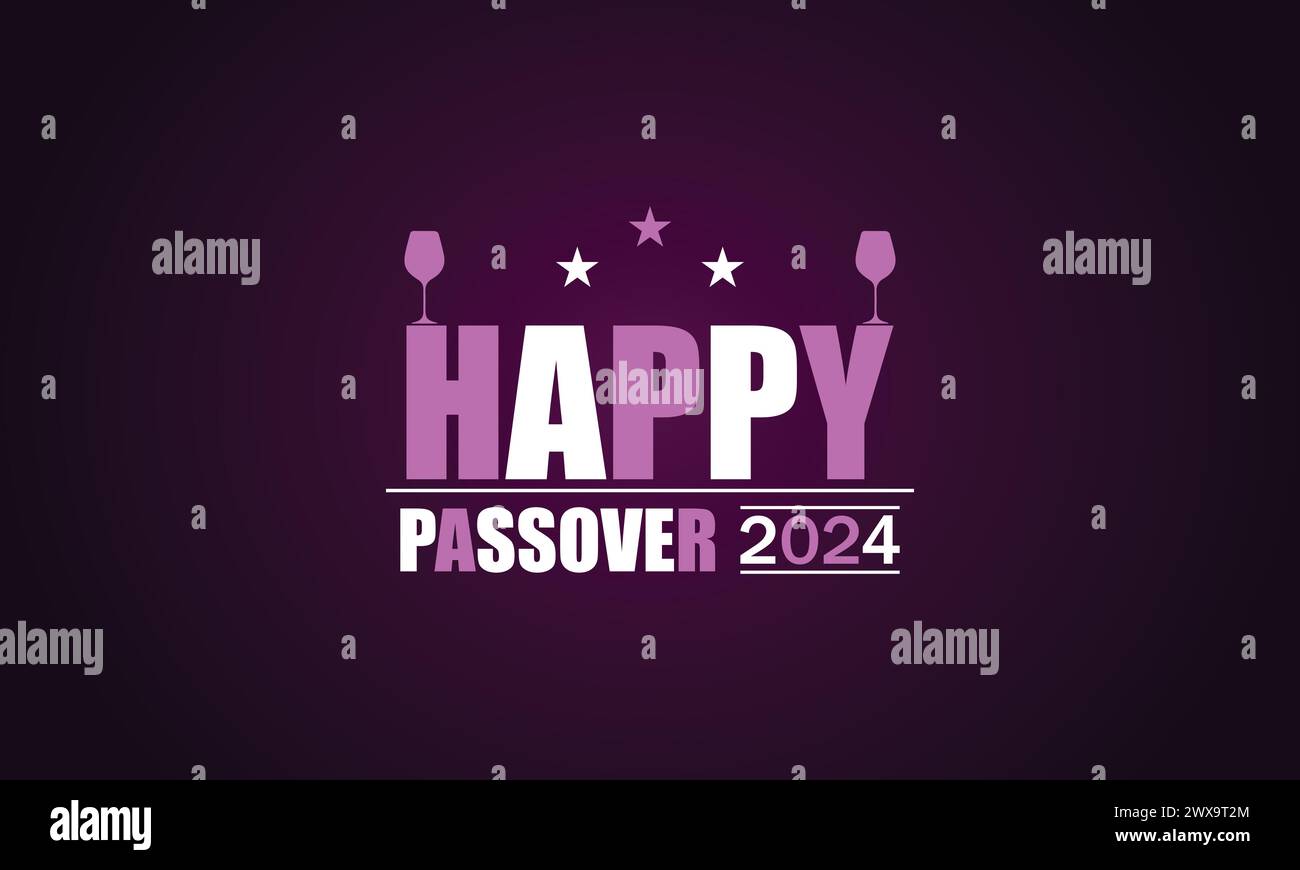 Happy Passover 2024 beautiful text illustration design Stock Vector ...