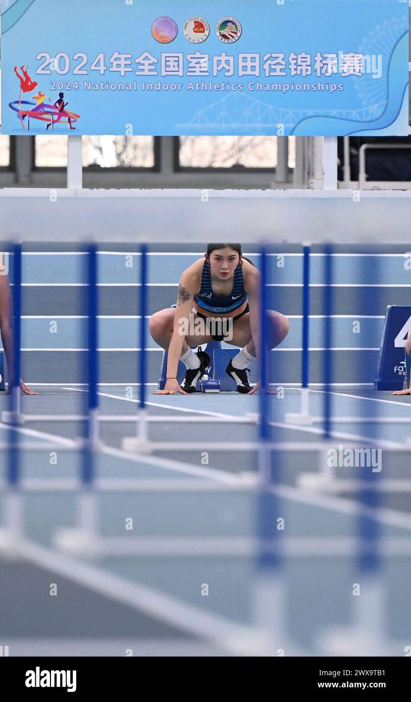 Tianjin. 29th Mar, 2024. Wu Yanni of Sichuan gets ready for the women's ...