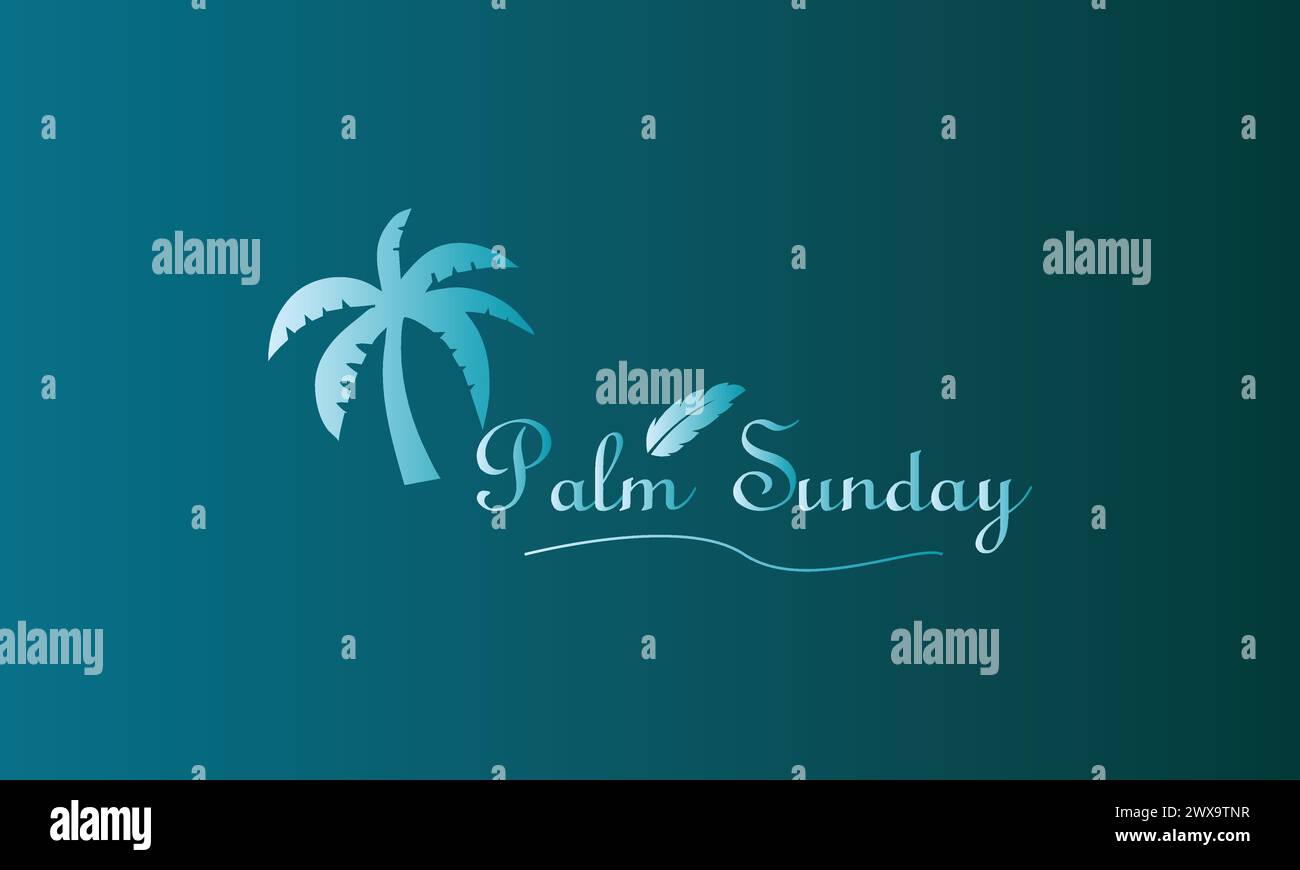 Palm Sunday text Stylish Text illustration Design Stock Vector Image ...