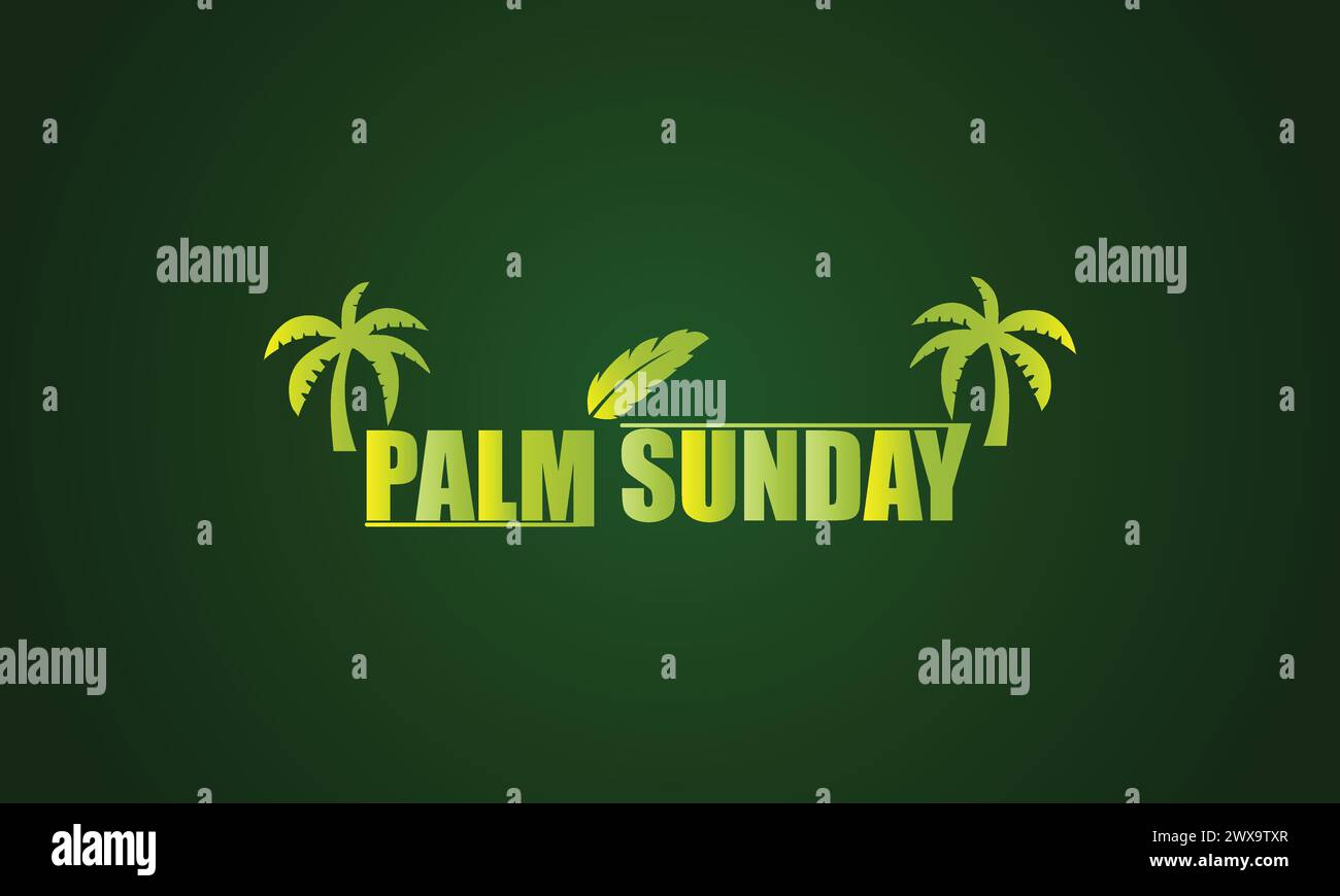 Palm Sunday text Stylish Text illustration Design Stock Vector Image ...