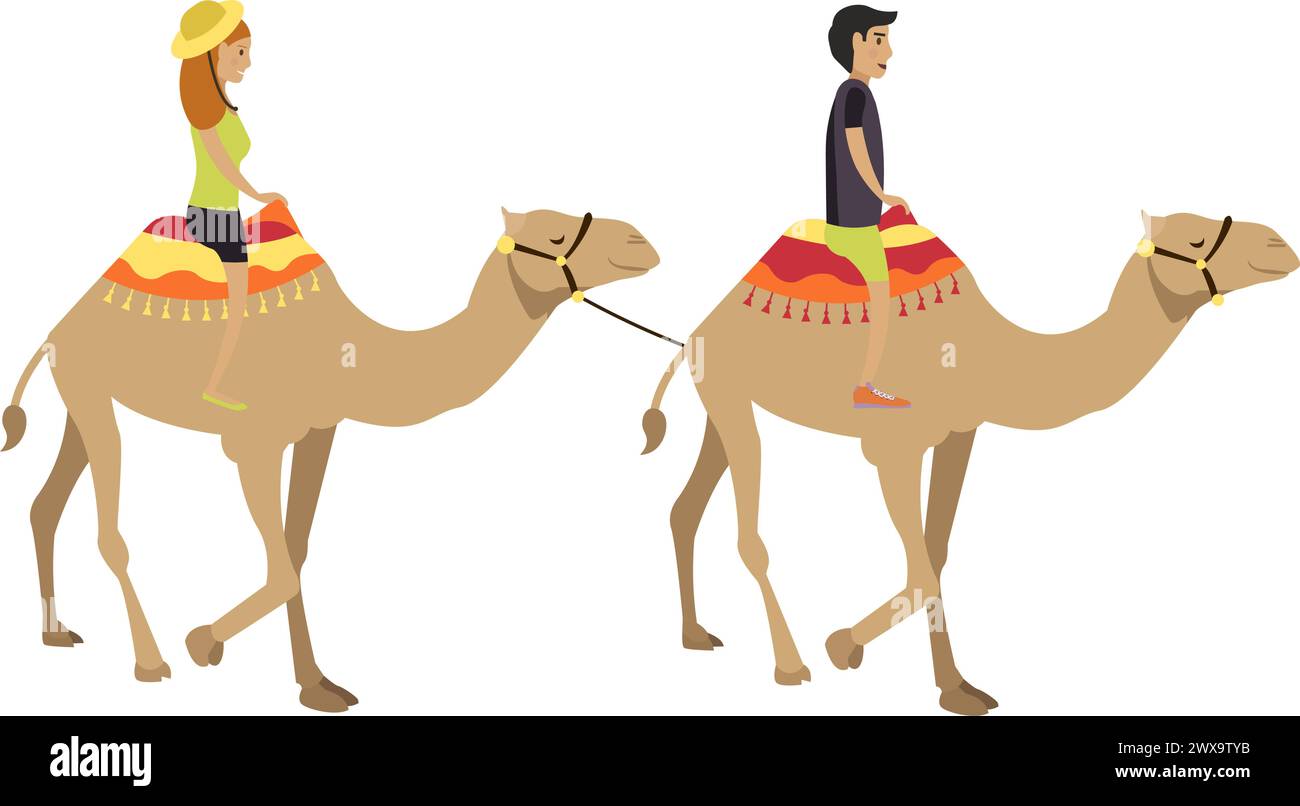Couple on camel Stock Vector Images - Alamy