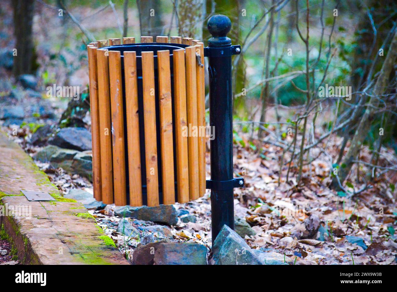 A rubbish basket sits on the running road, a vital tool in preserving ...
