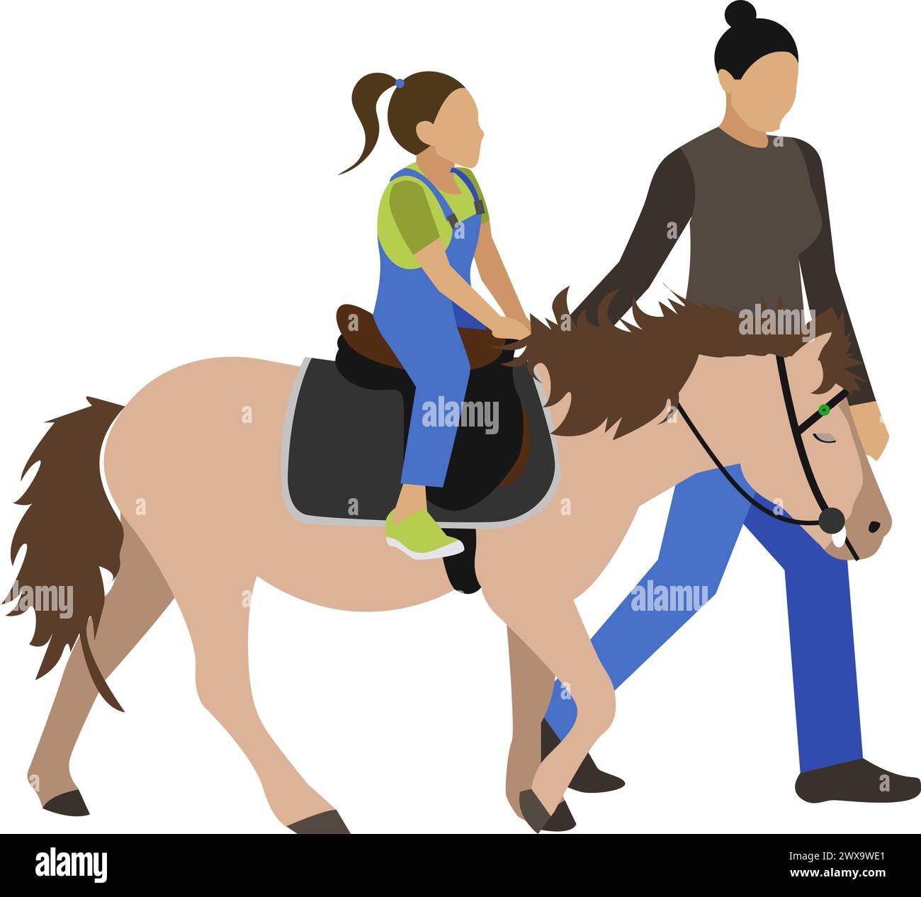 Horseback bonding Stock Vector Images - Alamy
