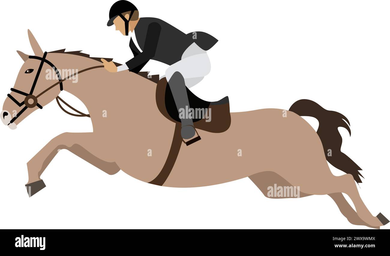 Man riding horse fast vector icon isolated on white background Stock ...