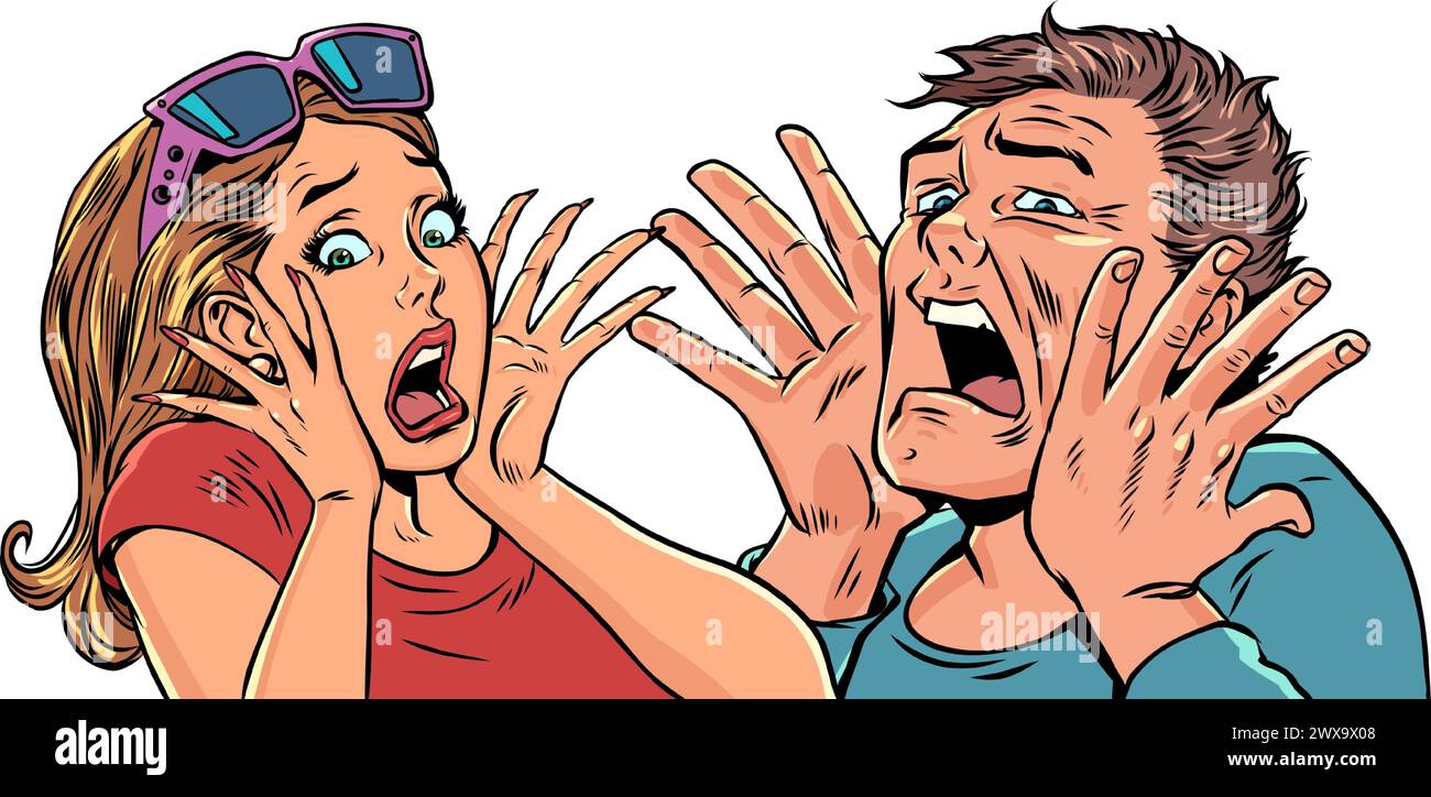 Woman scream Stock Vector Images - Alamy