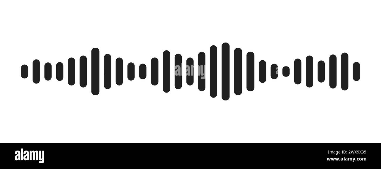 Sound wave decibel audio record simple voice message icon isolated on ...