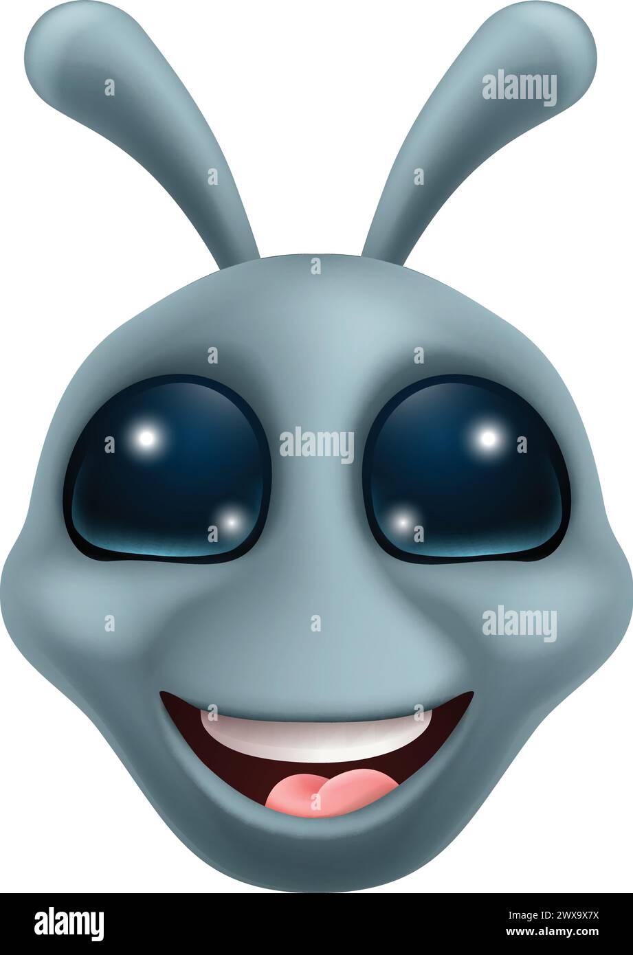 Alien Grey Gray Fun Cartoon Character Stock Vector Image & Art - Alamy