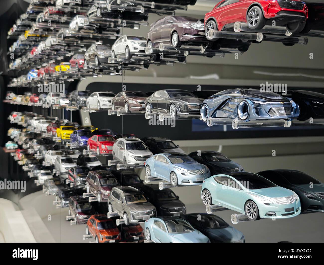 SHANGHAI, CHINA - MARCH 25, 2024 - Models of GM's past vehicles are ...