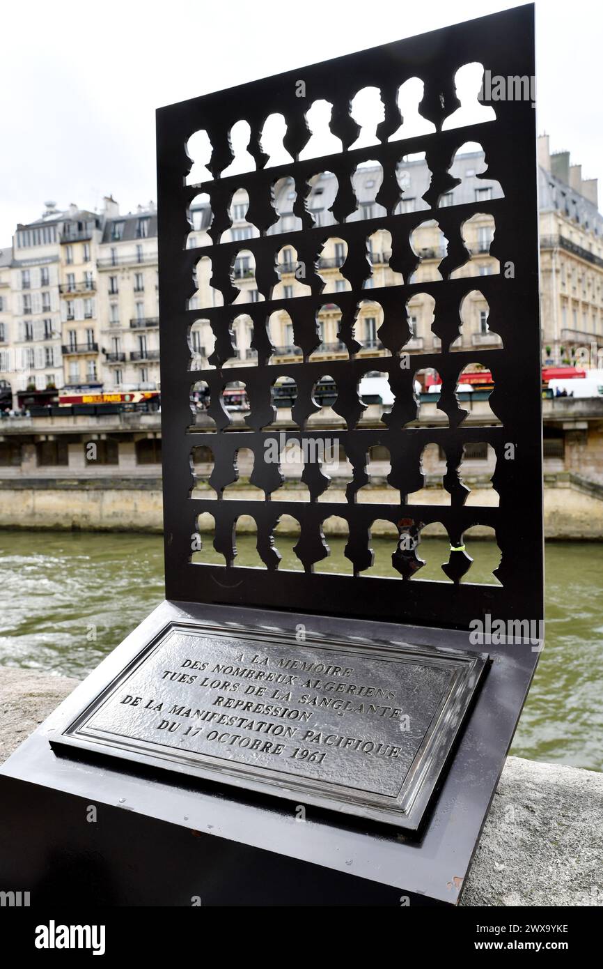 Memorial to the Algerian people killed on October 17th 1961 in Paris ...