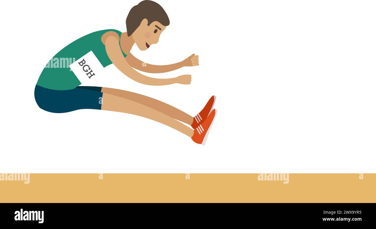 Sportsman long jump Stock Vector Images - Alamy
