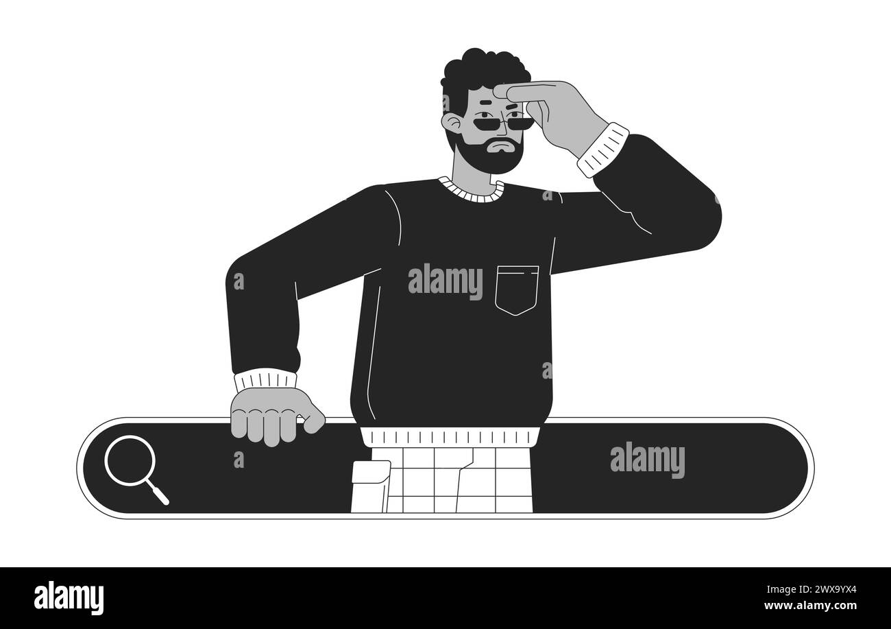 Doubting male user Stock Vector Images - Alamy