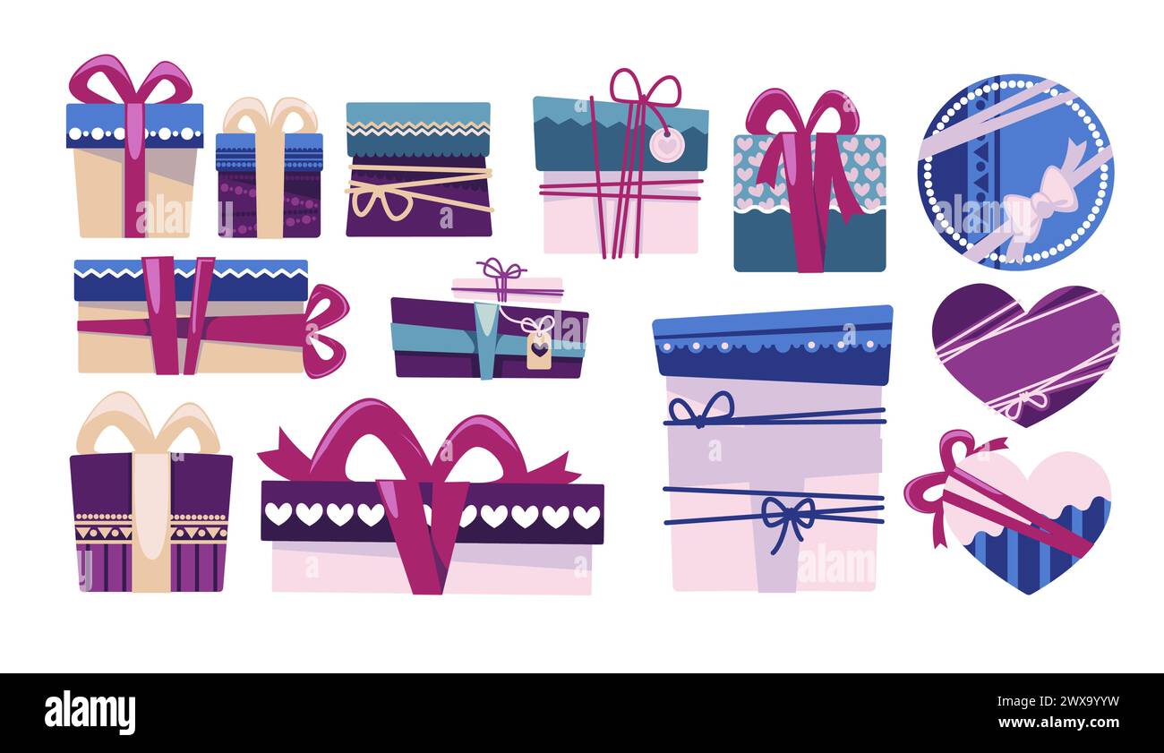 Christmas presents wrapped in festive Stock Vector Images - Alamy