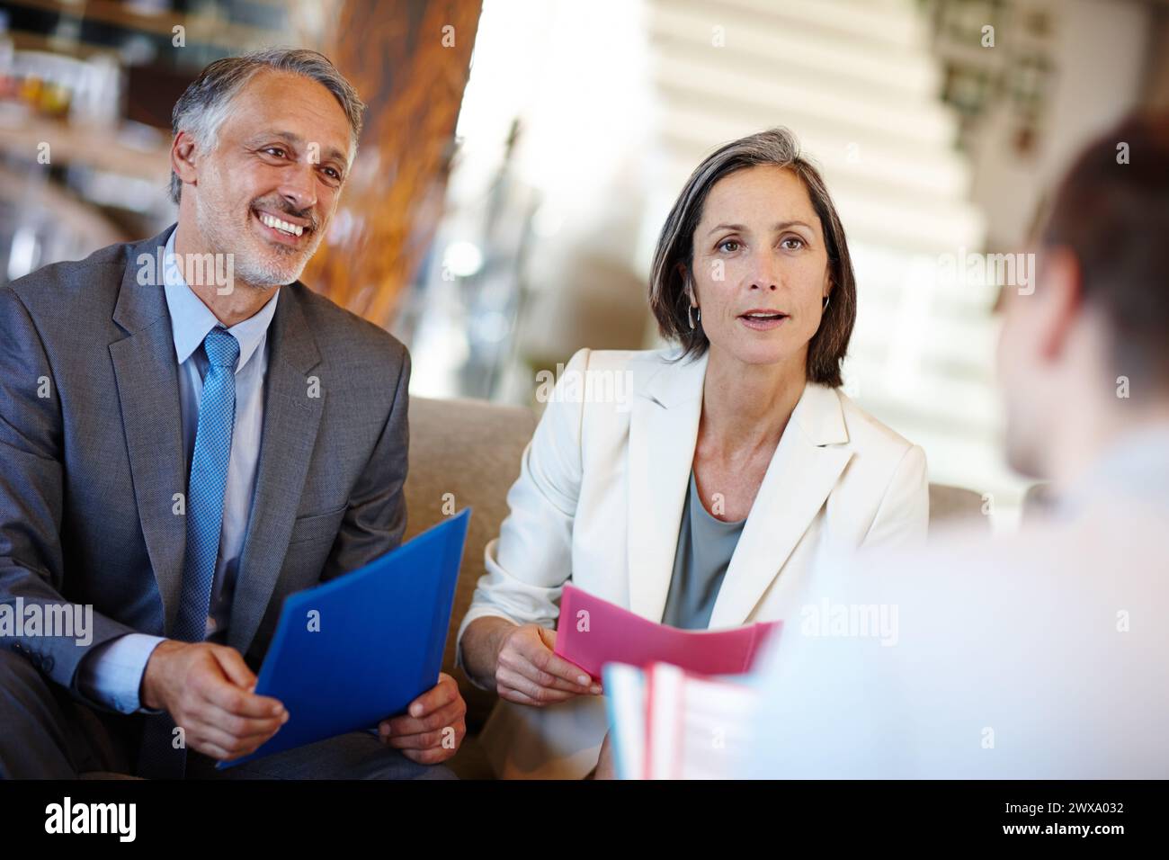 Job interview, meeting or mature business people with in office with ...