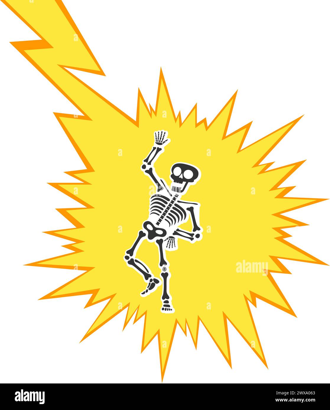 Skeleton electric shock by high voltage or lighting electrocuted ...
