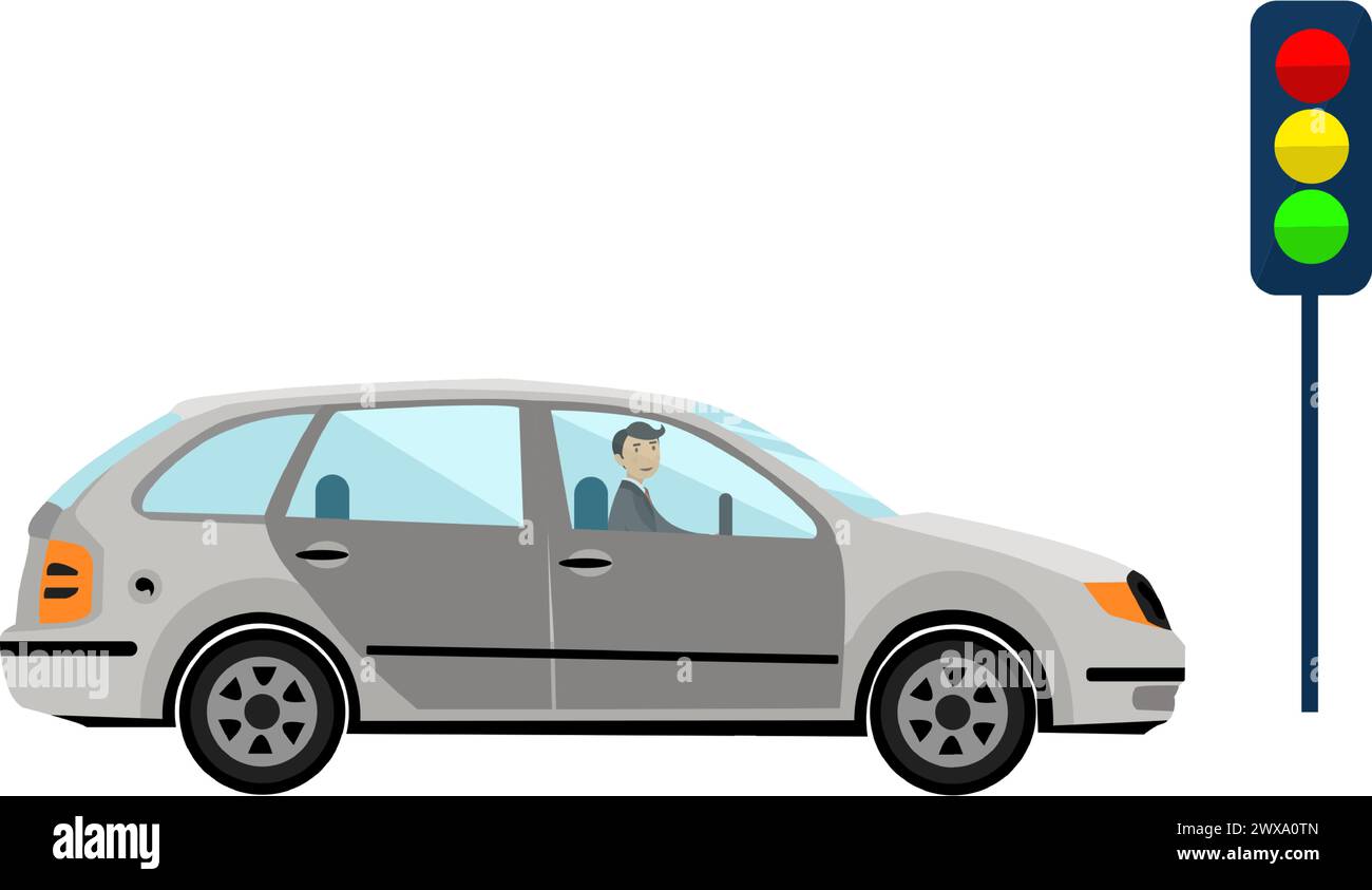 Man driving car vector icon isolated on white background Stock Vector ...