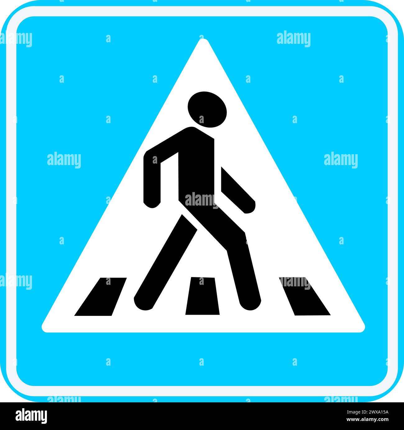 Pedestrian crossing road sign vector icon isolated on white Stock ...