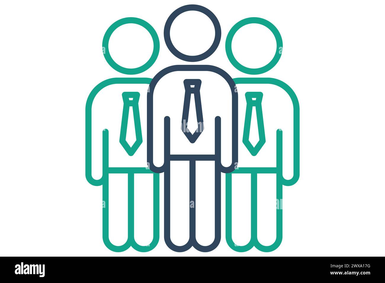 team icon. people wear ties. icon related to action plan, business ...