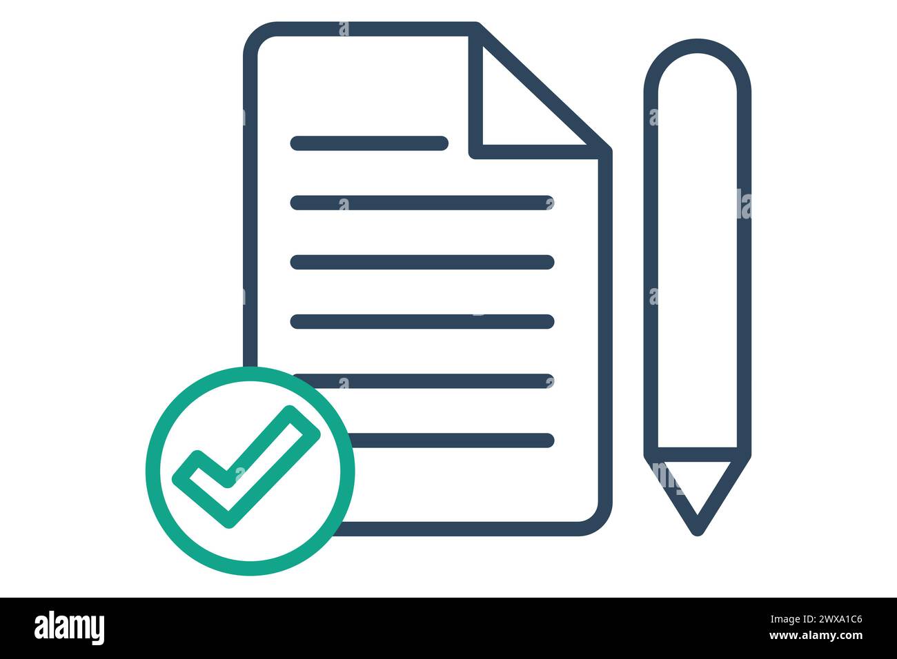 assessment icon. pencil and paper. icon related to action plan ...