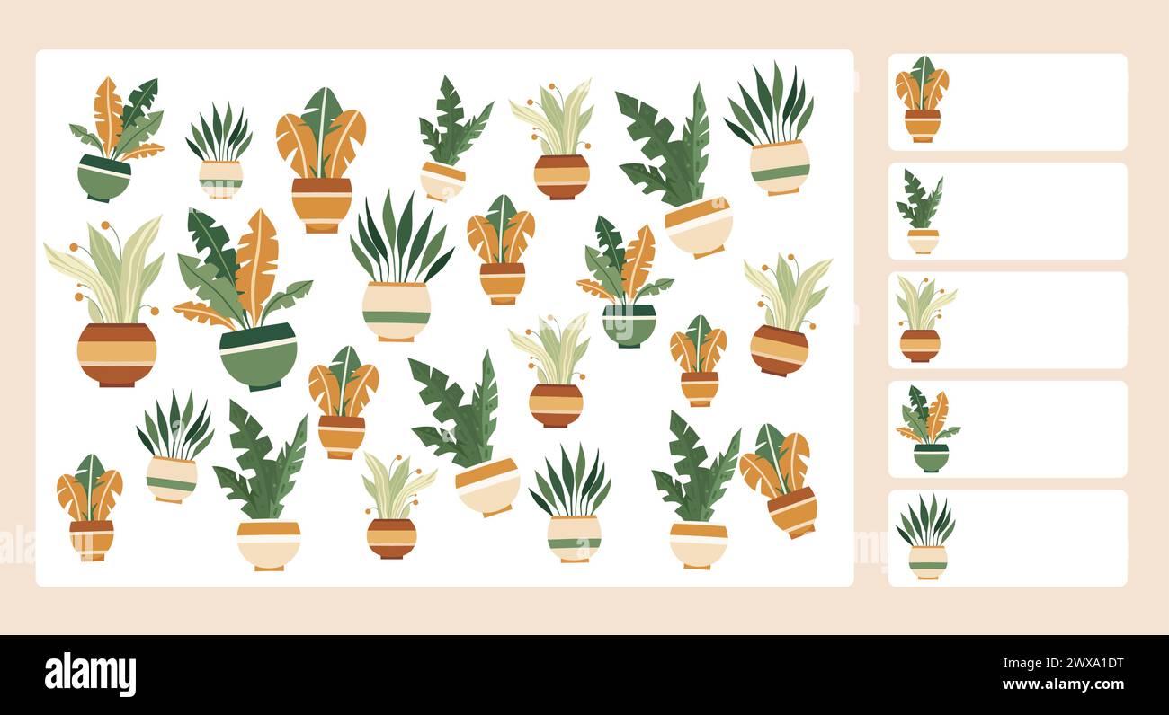 Educational game vector template. Count how many identical plants there ...