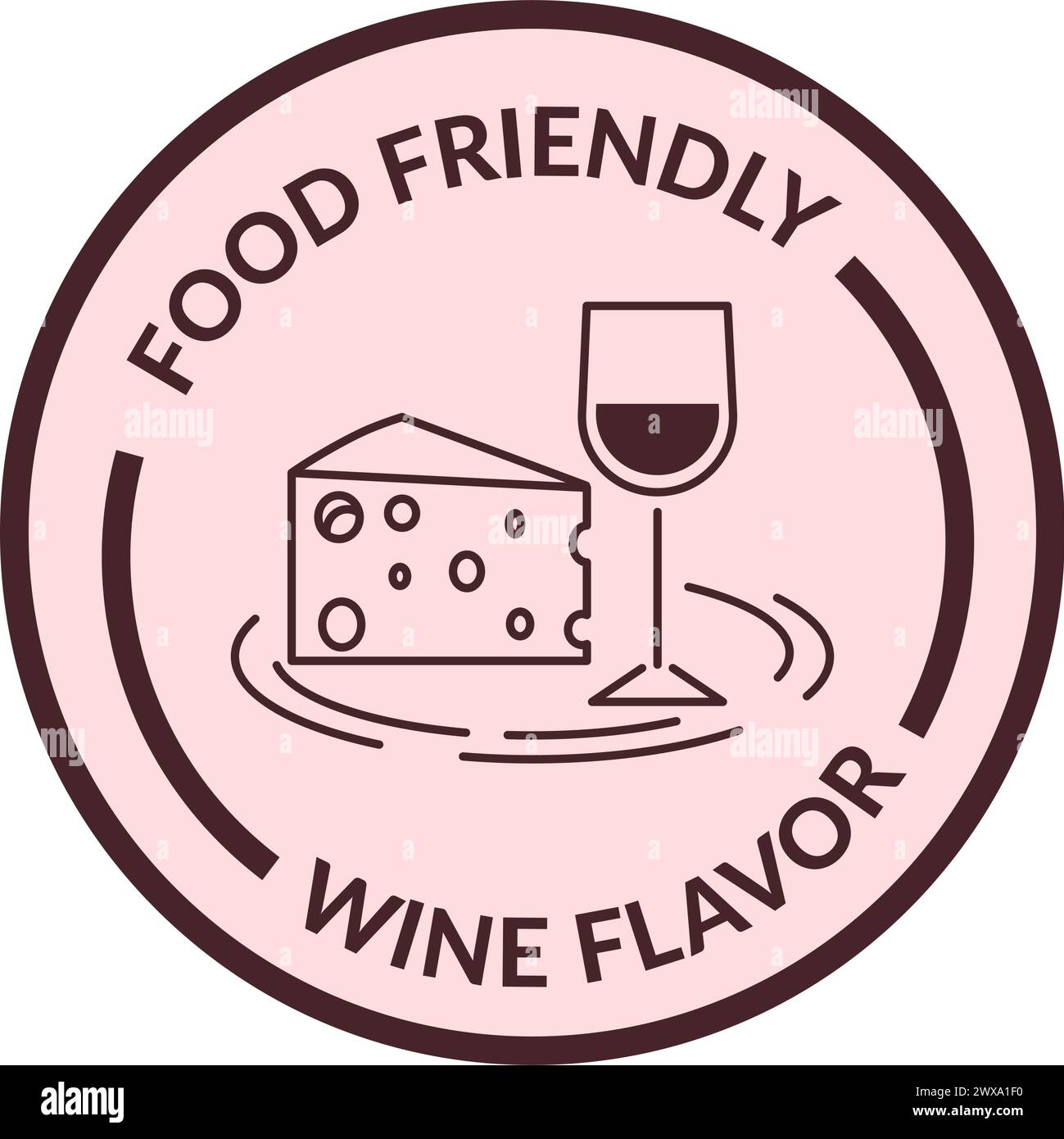 Food friendly wine flavor label for product vector Stock Vector Image ...