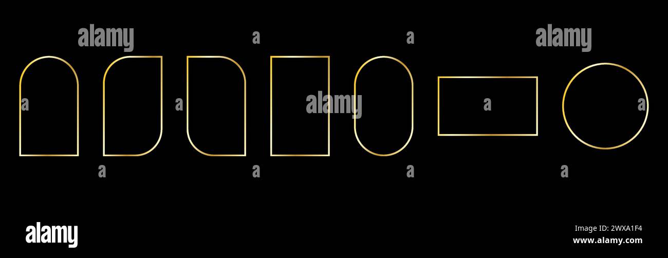 Golden luxury simple geometric frames, art for invitation decoration ...