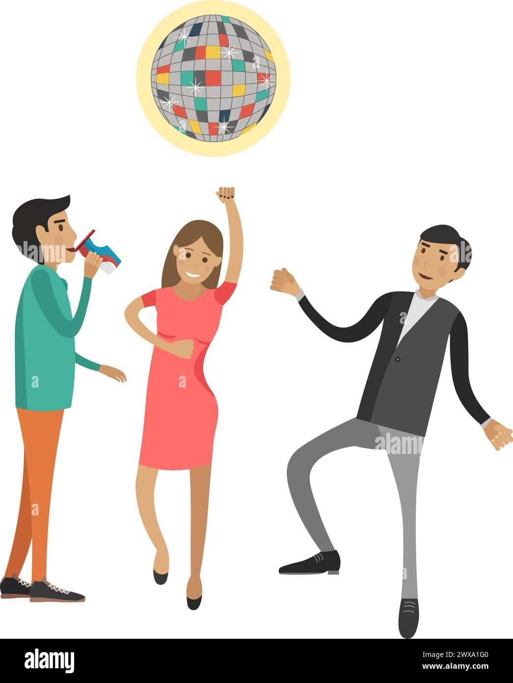 People parting at nightclub vector icon isolated on white Stock Vector ...