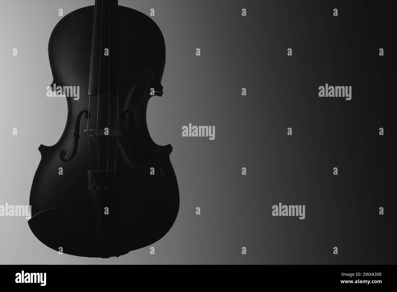 Violin front view black and white Stock Photo - Alamy