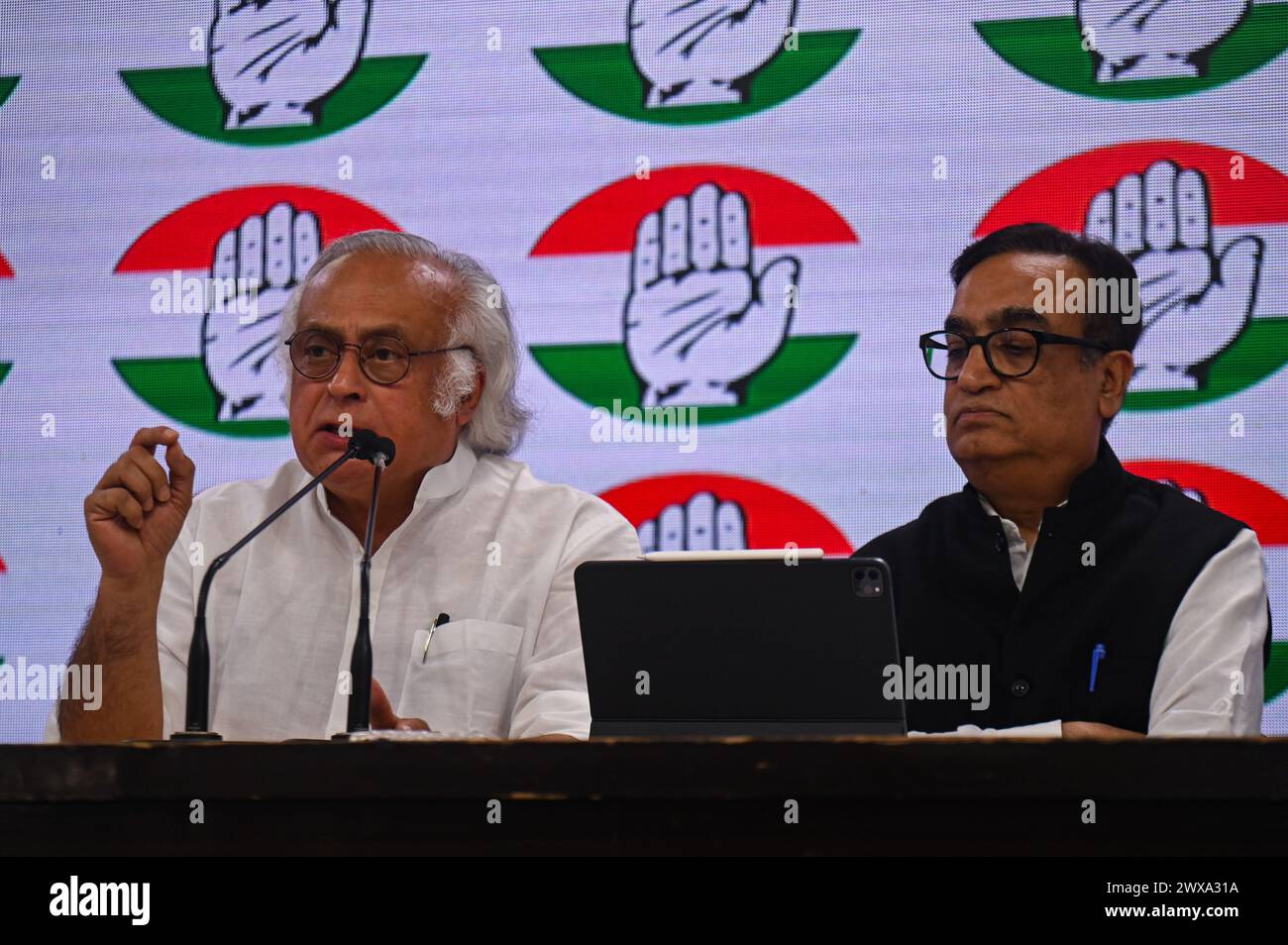 New Delhi, Delhi, India. 29th Mar, 2024. India's main opposition party leaders of the Indian ...