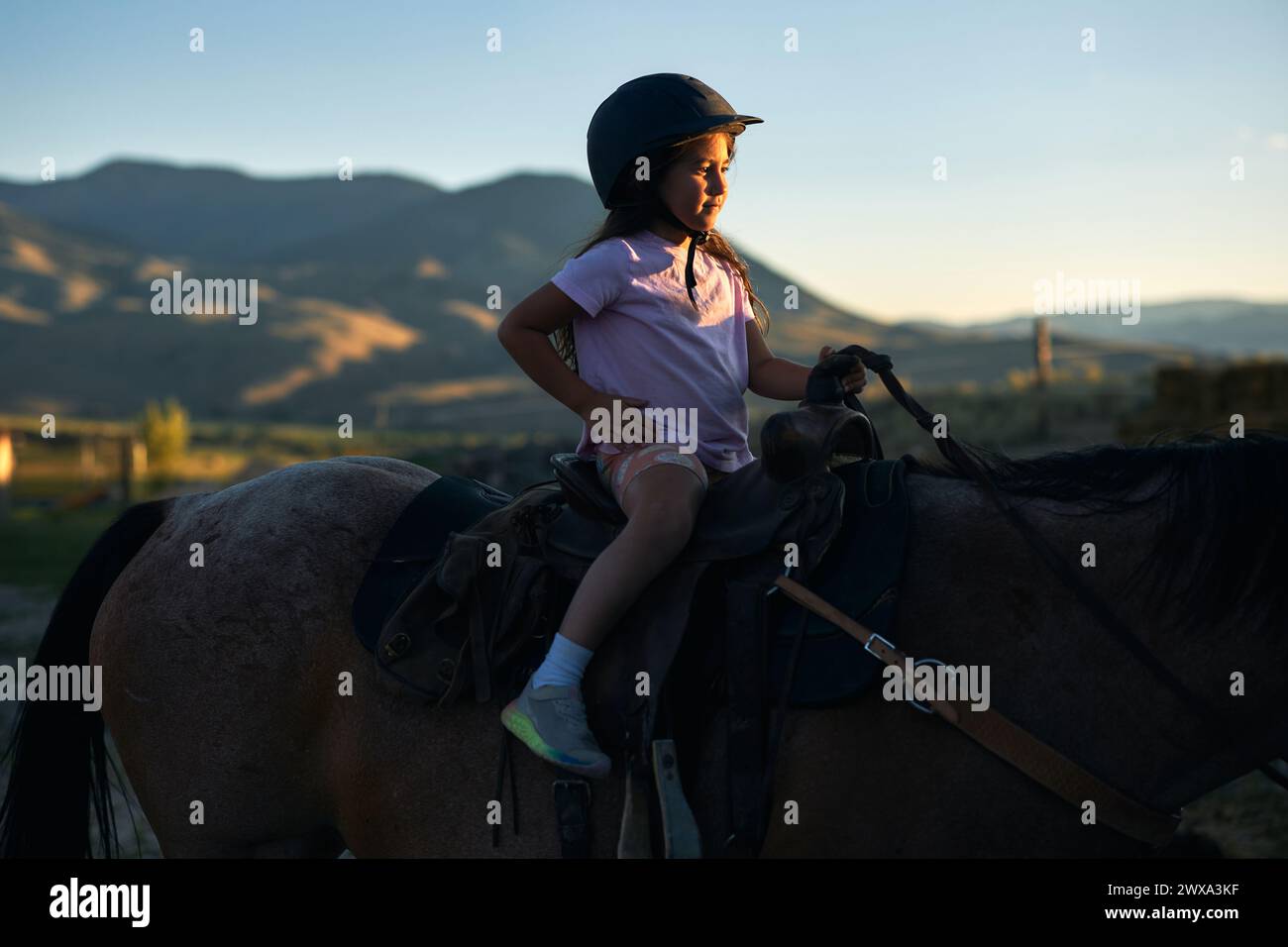 Girl wearing horse riding helmet hi-res stock photography and images ...
