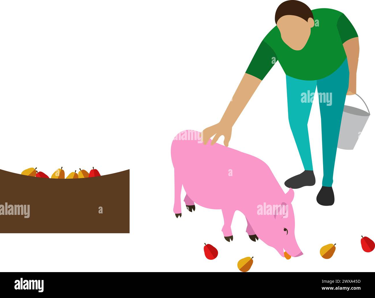 Pig farmer feeding Stock Vector Images - Alamy