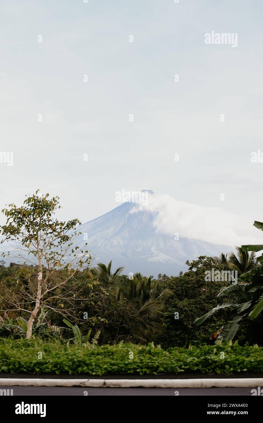 View of volcano from the road Stock Photo - Alamy