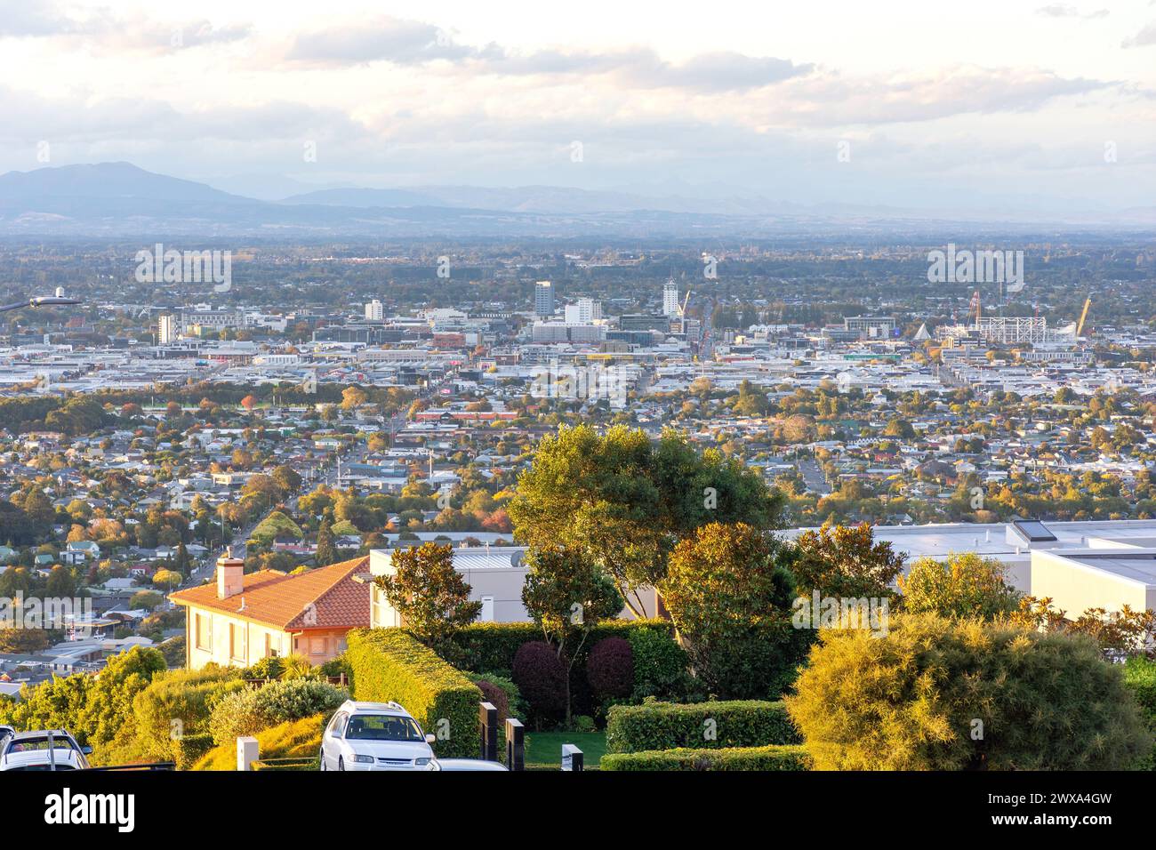 Central Christchurch from Cashmere Hills, Christchurch, Canterbury, New ...