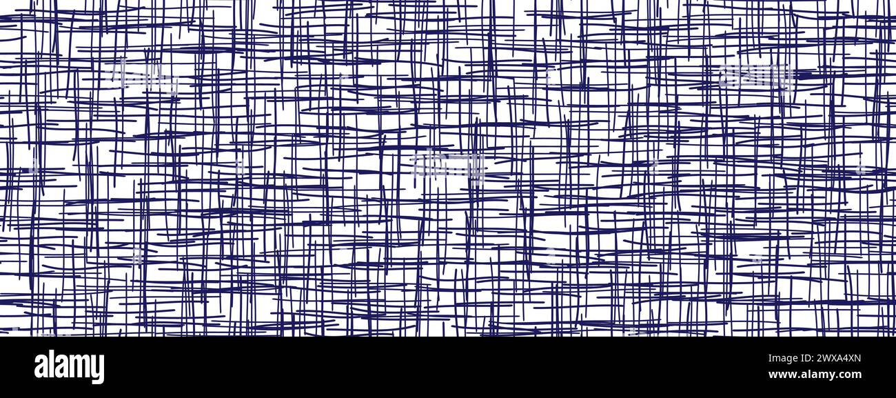 Blue pen ink crosshatch seamless pattern on white bg. Abstract texture ...