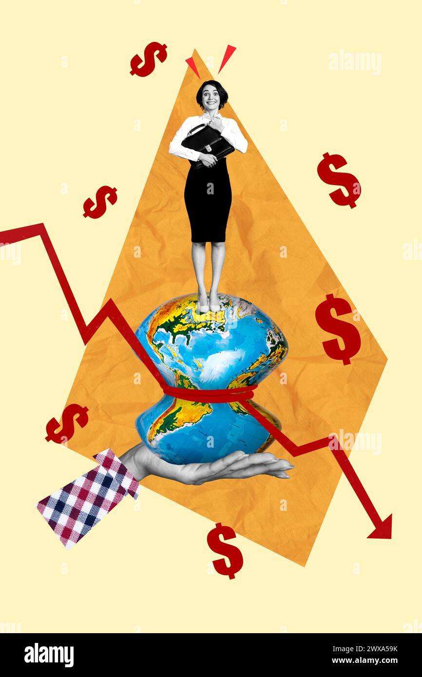 Sketch image composite trend artwork 3D photo collage of young ...