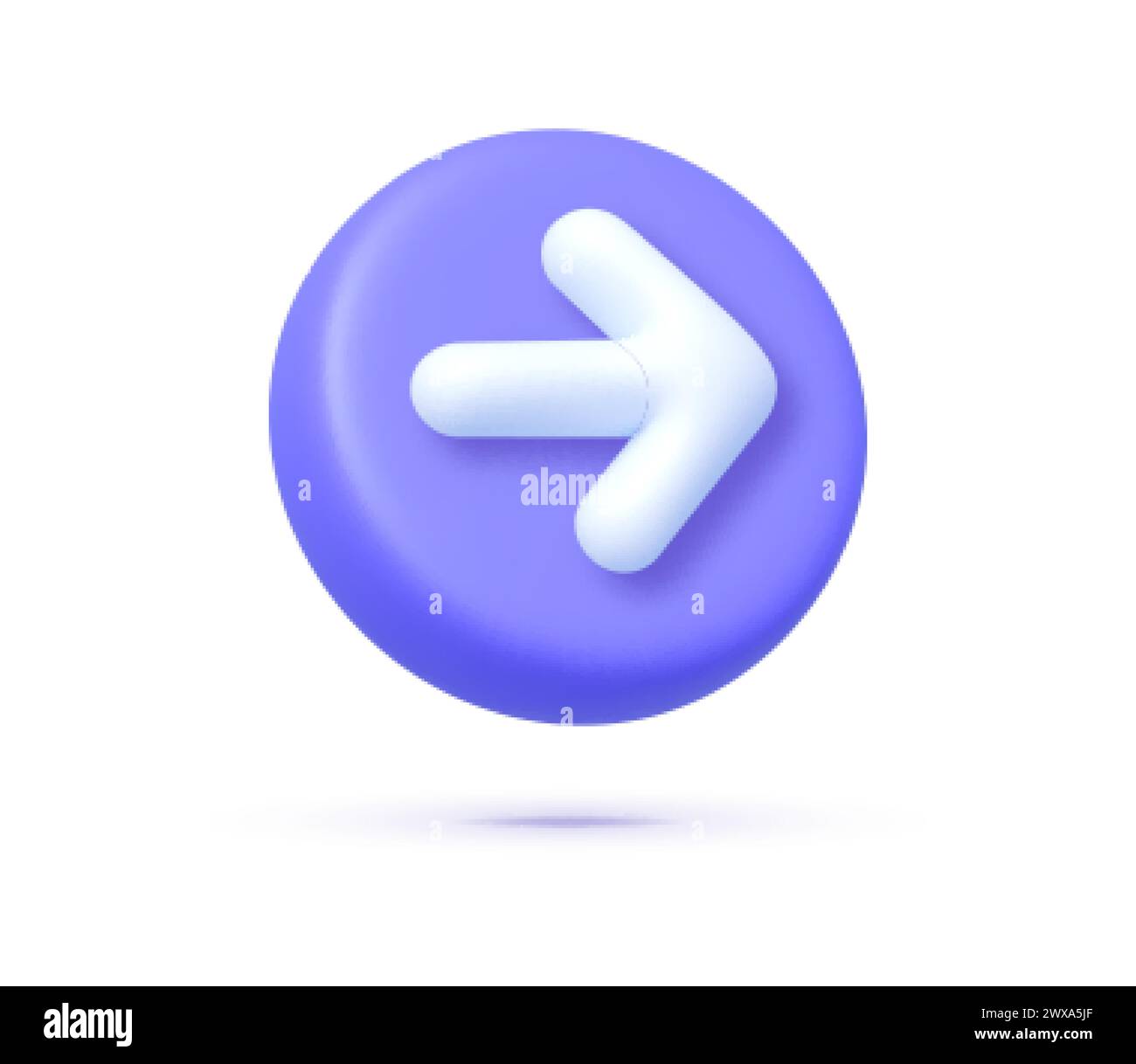 Arrow 3d on white background. Round button icon. Vector 3d illustration ...